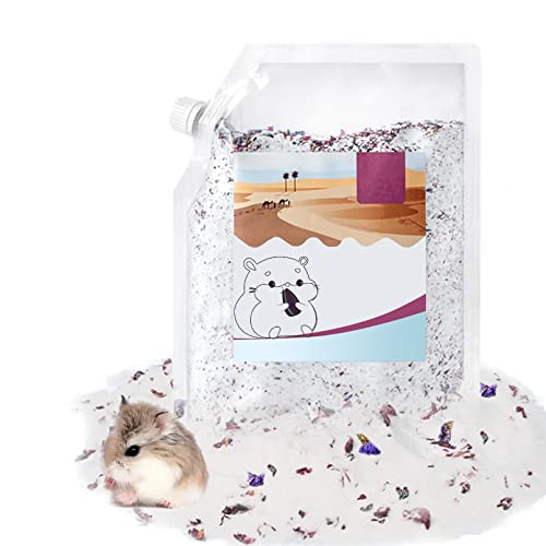 MUYG Hamster Bath Sand Dust Free Plant Scented Bathing Sand Gerbil Grooming Natural Mixed Training Cleaning Potty Litter Control Odour for Guinea Pigs Rat Mice (4.4LB)