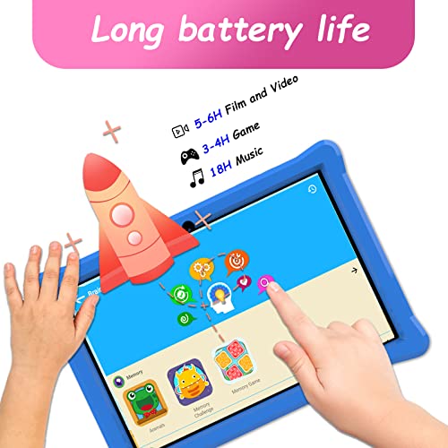RUIQIAI Kids Tablet 10 inch with Case, Android 11 Tablet for Kids, 3GB+64GB, IPS Touch Screen, Parental Control, Dual Cameras, Wi-Fi,BT(Tablet with Pen)