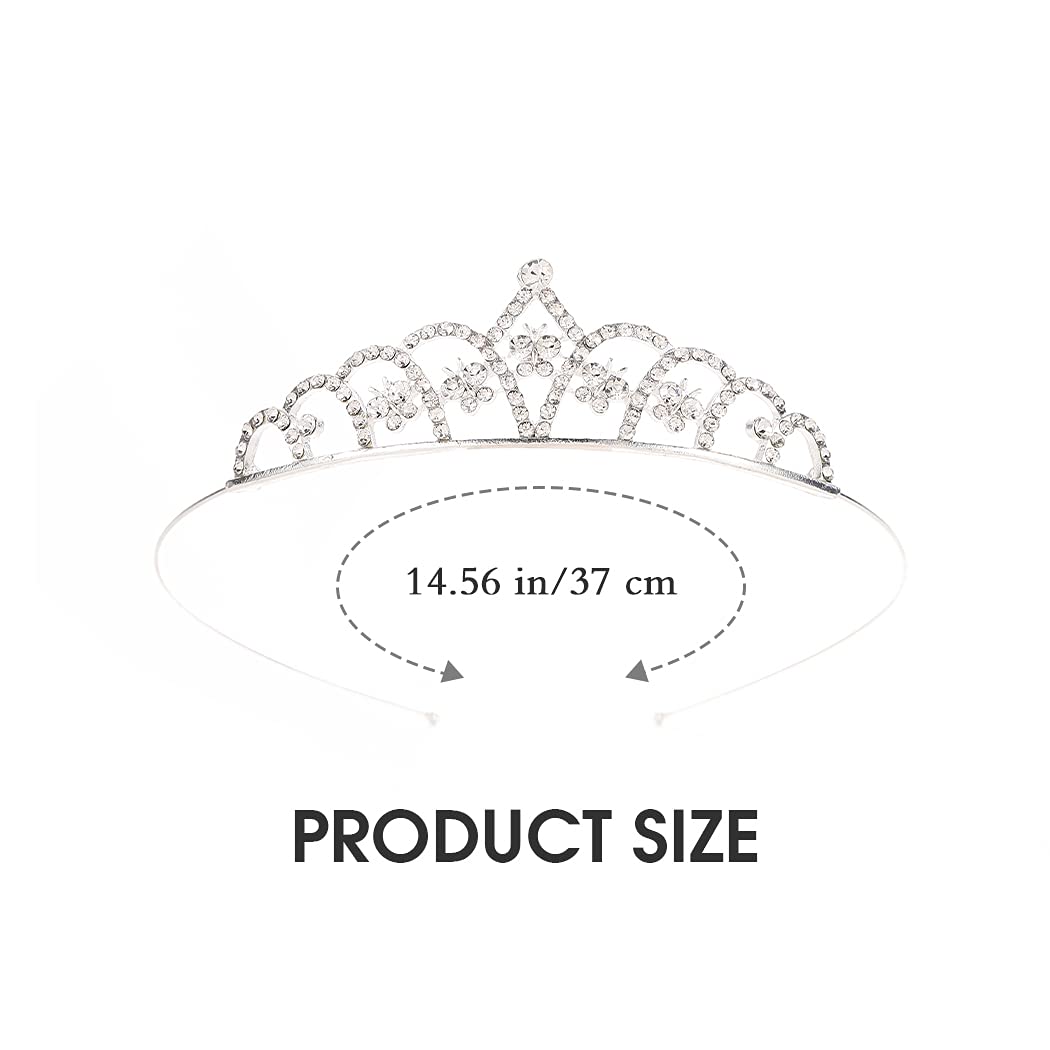 Gortin Crystal Tiara Crown Silver Princess Crown for Birthday Rhinestones Headbands Bride Wedding Headpieces