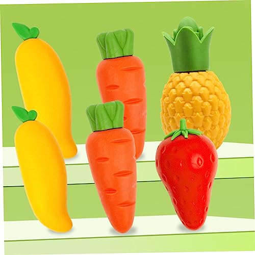 STOBOK 12 Pcs Fruit Eraser for pens + whiteboard Eraser Fake Fruit Miniature exam Eraser Eraser TPE Household erasers Delicate erasers Small Food