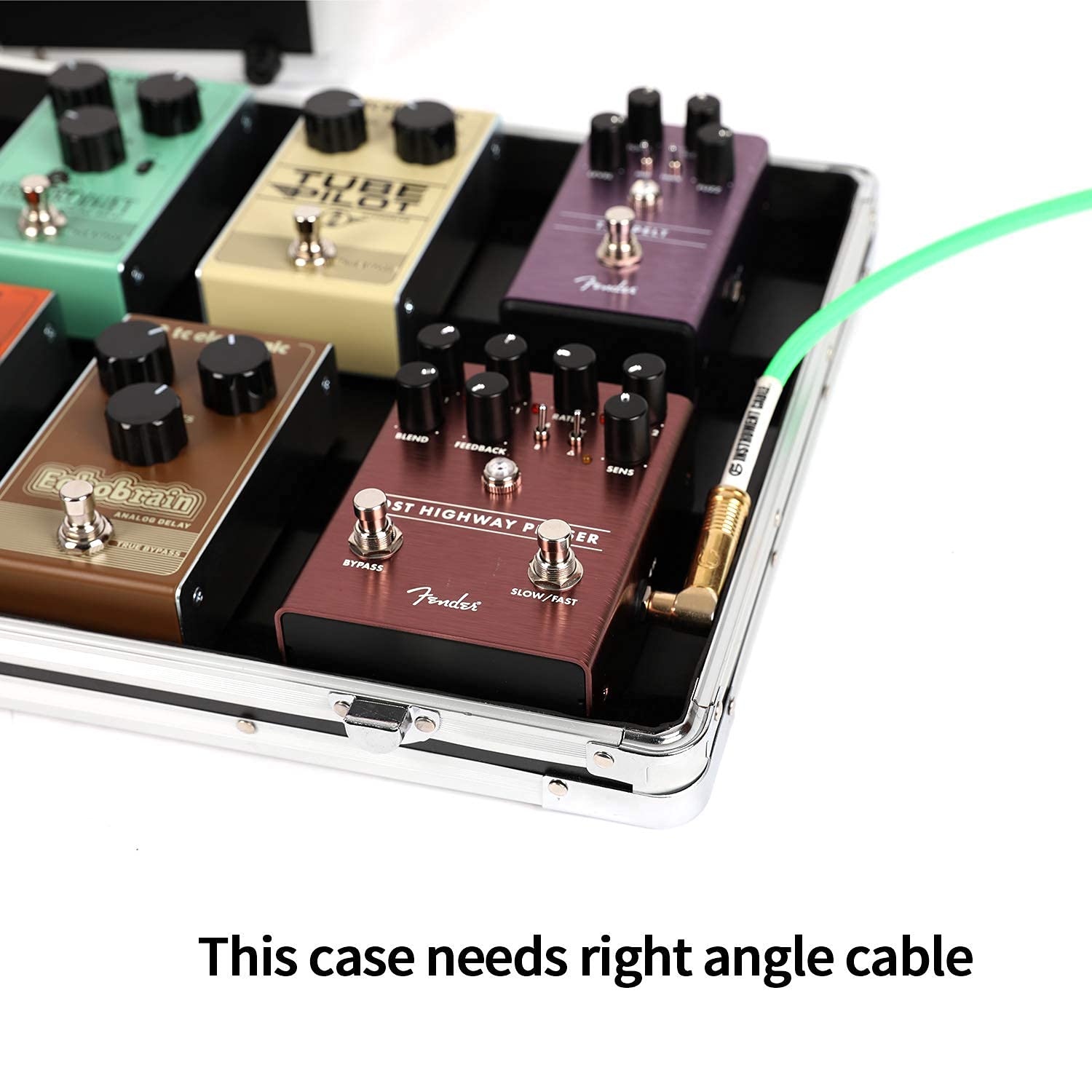 Ghost Fire Guitar Multi Effect Pedal Case 27.5x11.6x4.2in ,with Pedal Mounting Tape Fastener,Sturdy Locking Aluminum ,T series T-EC14