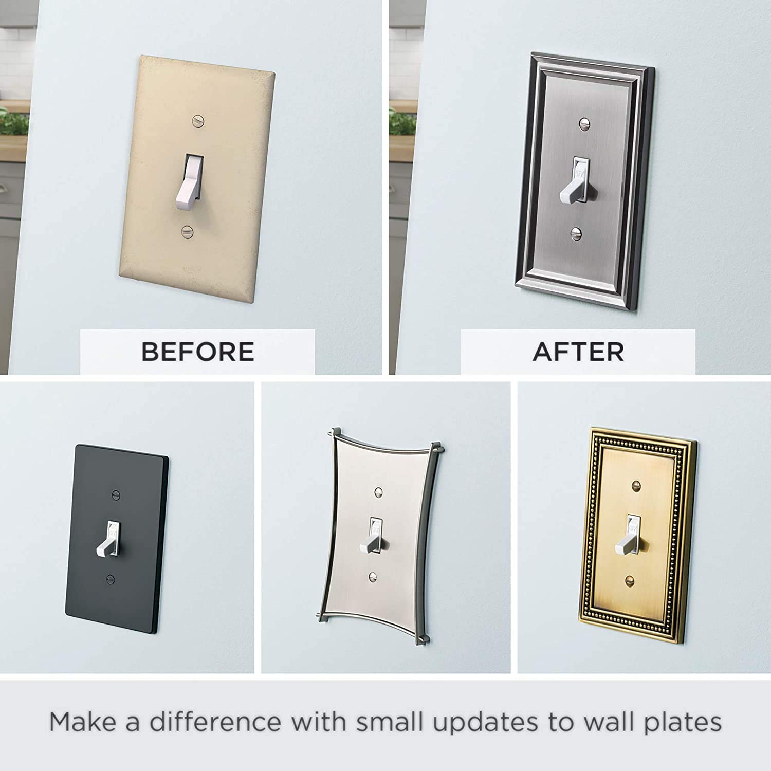 Franklin Brass Classic Architecture (1-Pack) Decorative Light Switch Covers Combination Pure White Switch/Toggle, Decorator/Rocker Cover Plate Combo | Wall Plate Outlet Cover Switch Plates W35246-PW-C