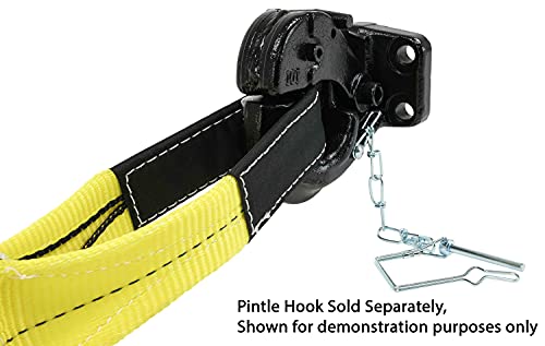 Mytee Products (1 Pack) 4" x 20' Recovery Tow Strap Heavy Duty 32,000 lbs Break Strength - Use for Emergency Towing Rope, Tree Saver, Winch Extension, Triple Reinforced Loops, Protective Sleeves