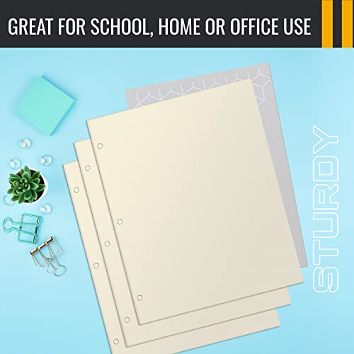 Two Pocket Portfolio Folders, 50-Pack, White, Letter Size Paper Folders, by Better Office Products, 50 Pieces, White