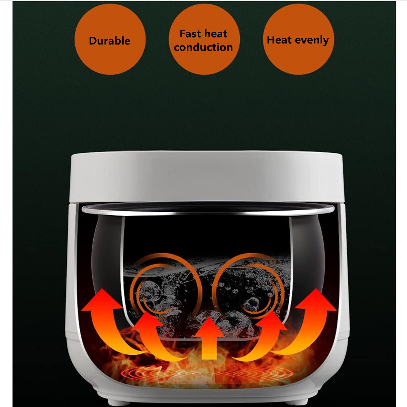 N / B 3l Low Sugar Rice Cooker, Portable Mini Slow Cooker, Thickened Inner Tank, Precise Temperature Control, 24-Hour Appointment, Suitable for Rice, Soup, Cake