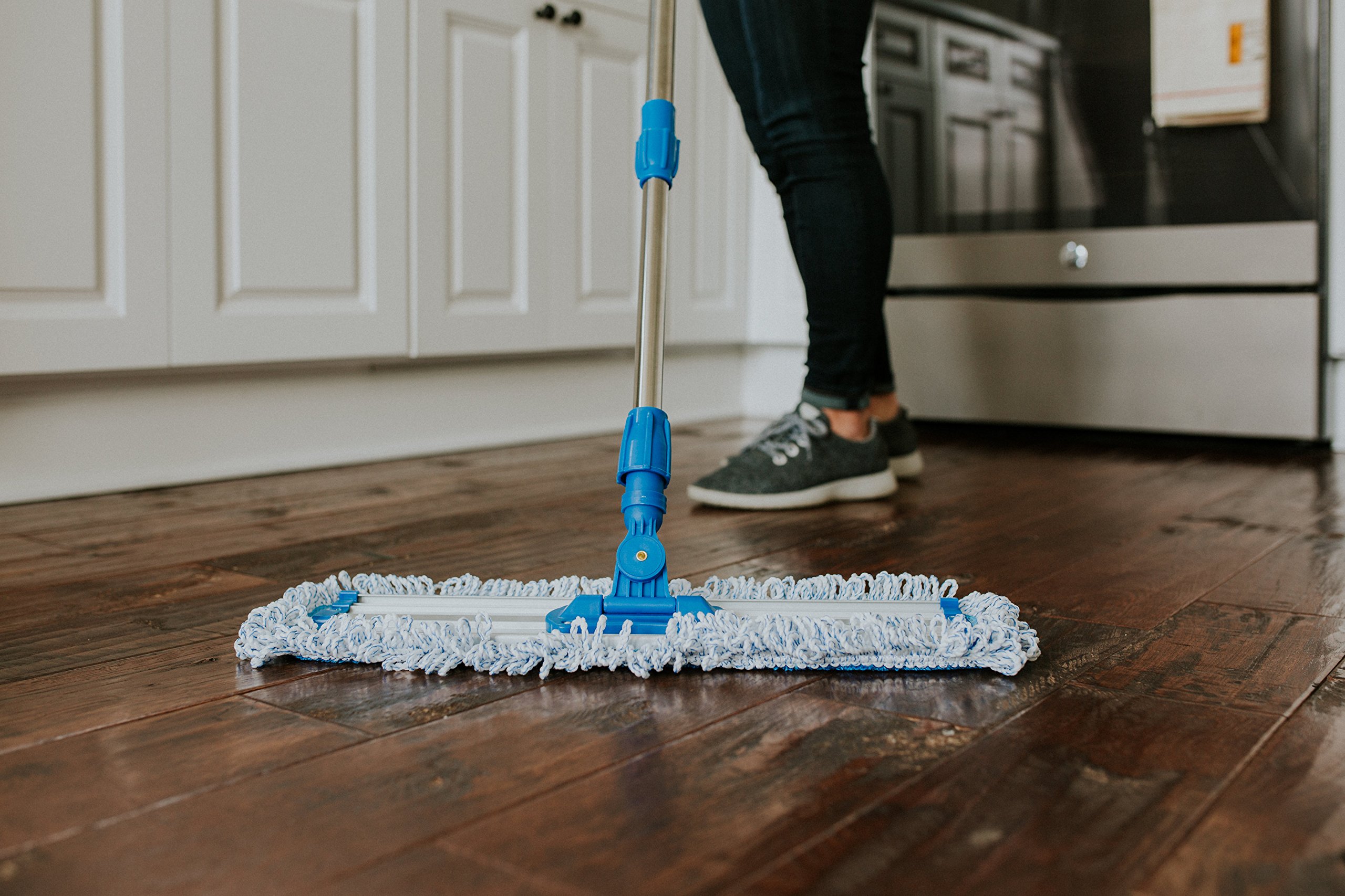 Zflow 18" Microfiber Dust Mop Pads 2-Pack - Premium Commercial Grade Washable Pads (18", Blue)