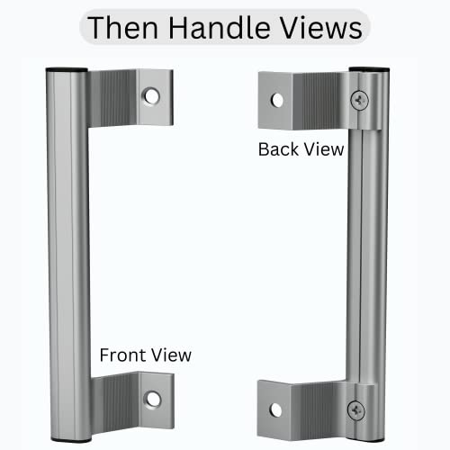 T-HAKEN Sliding Door Handle Pull – New Update Sliding Glass Door Pull Handle 6-5/8" for Old or Damage Patio Door - Easily –for Right- or Left-(Silver)