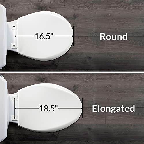 MAYFAIR 18100SL 000 Collins Slow Close Plastic Toilet Seat that will Never Loosen, with Super Grip Bumpers, ELONGATED, Long Lasting Solid Plastic, White