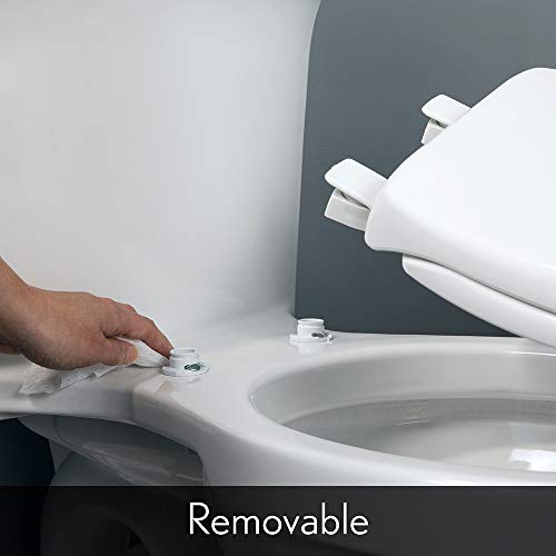 Mayfair 815EC 000 Removable Soft Will Never Loosen Toilet Seat, 1 Pack Round - Premium Hinge, White