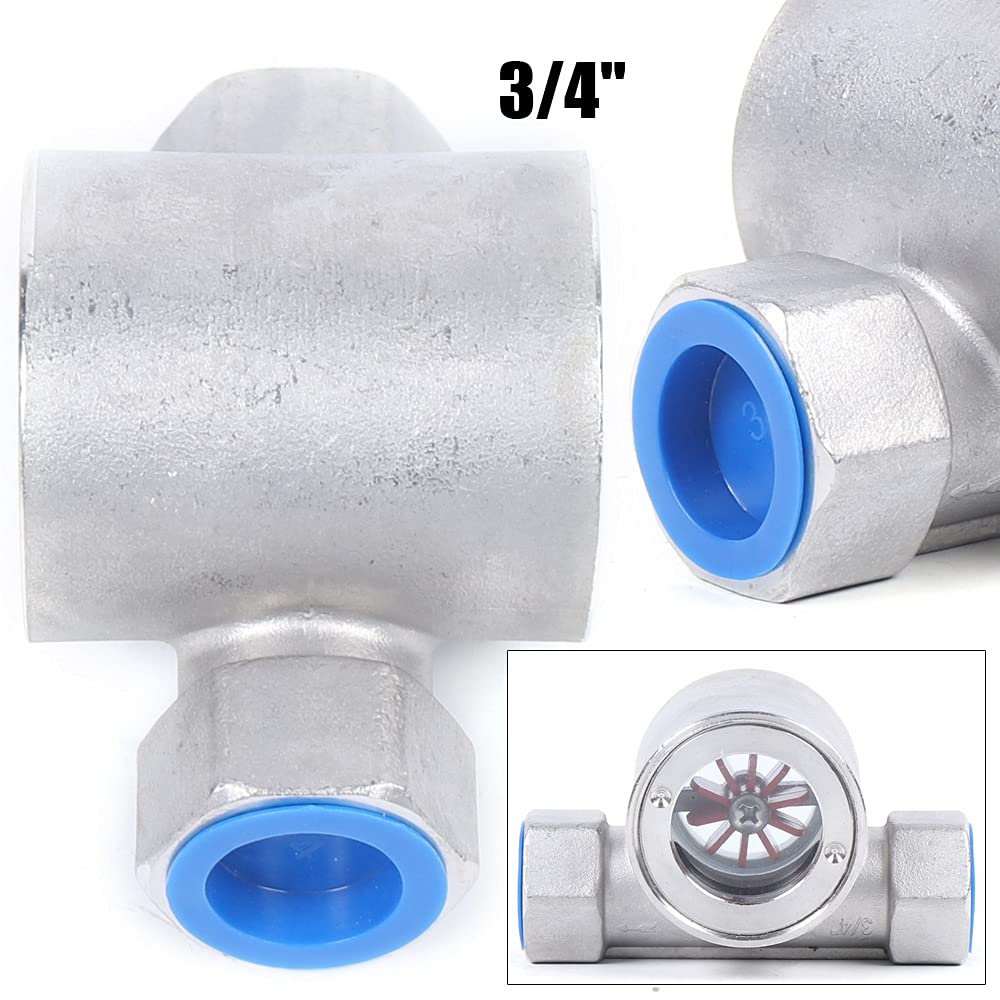 Sight Water Flow Indicator 1" NPT Female with Impeller 362Psi 2.5MPa Stainless Steel 304 Flow Indicator (1" NPT)