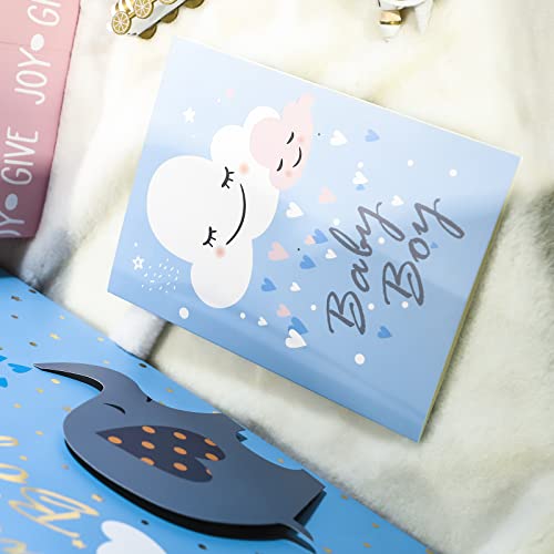 MAYPLUSS 16" Extra Large Gift Bag with Greeting Card and White Tissue Paper - Baby Boy 3D Making Design