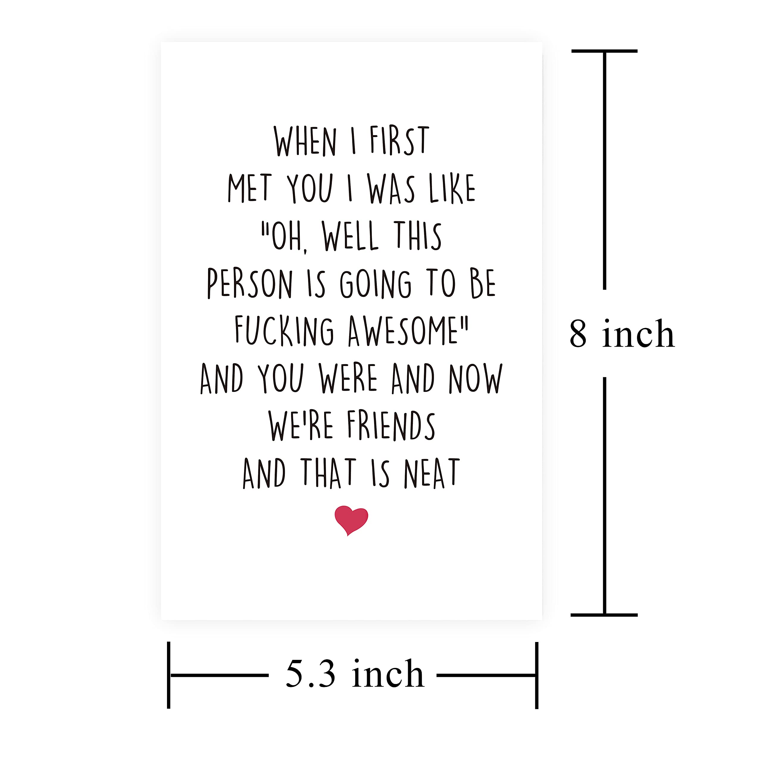 Funny and Sarcastic Friendship Card, Best Friend Birthday Card for Bestie, Sweet Unique Bday Card