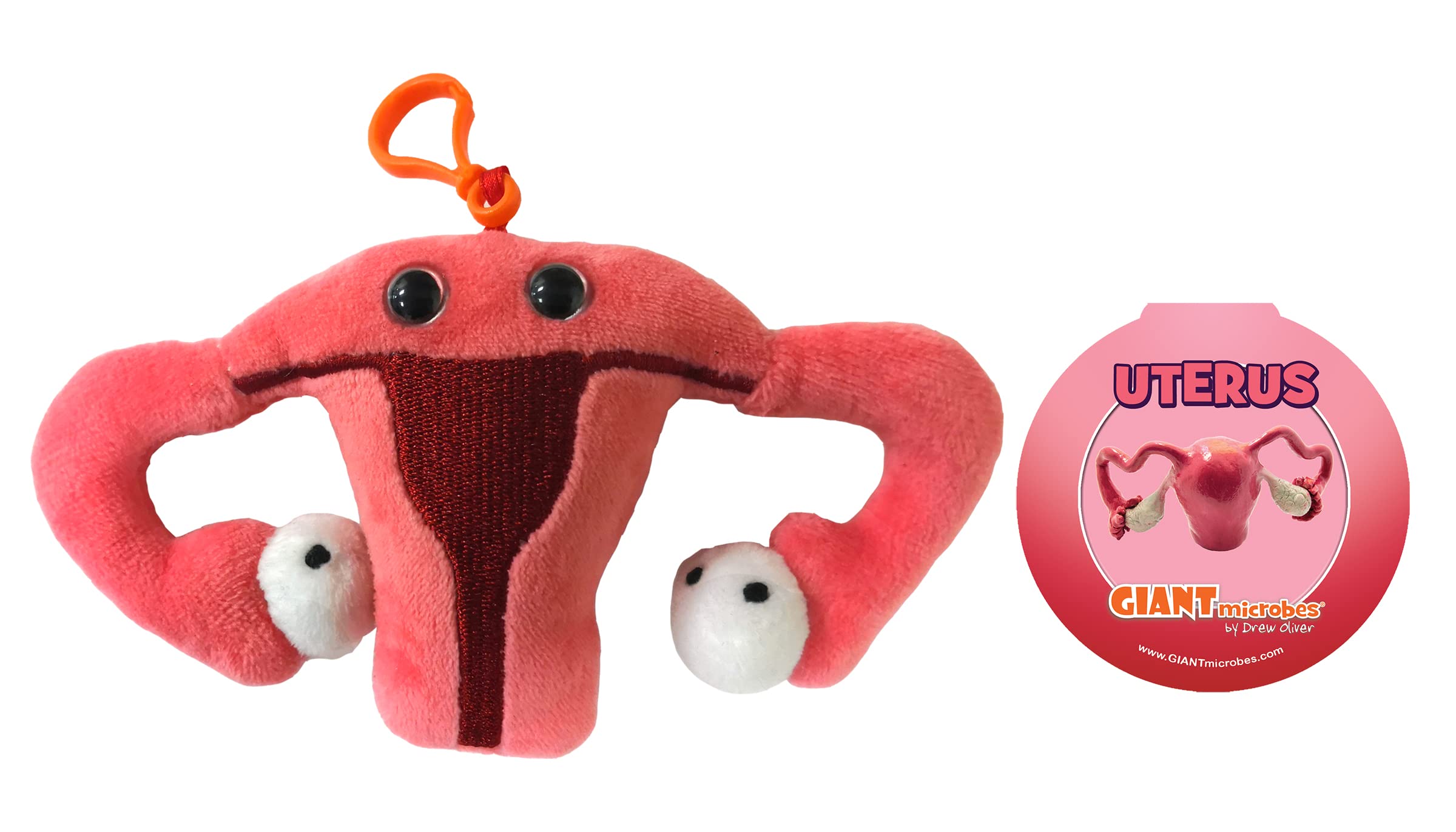 GIANTmicrobes Uterus Plush Keychain, Uterus Stuffed Animal, Uterus Gifts, Uterus Plush Toy, Hysterectomy Gifts, Endometriosis Gifts, Gynecologist Gifts,Obgyn Gifts, Feminist Gifts, Fertility Gift