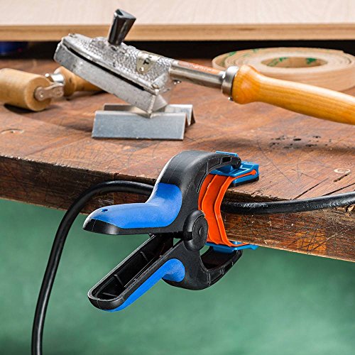 Medium Spring Clamps (Pair) β Easy Squeeze Bandy Clamps Woodworking for Thinner Stock, & Delicate Moldings β One-Handed Operation Medium Clamps β Easy to Grip Nylon Hand Clamps w/Fiberglass