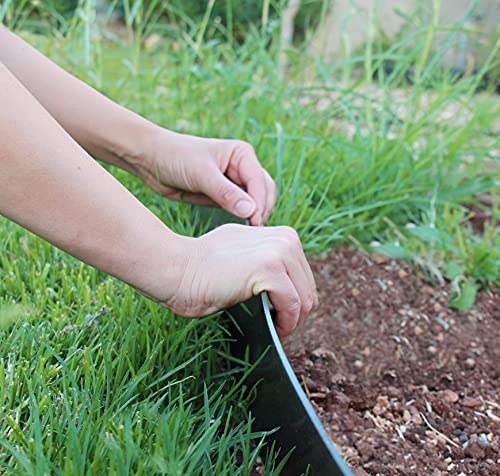 TABOR TOOLS Terrace Board, Landscape Edging Coil, Grass Barrier, Bender Board, Garden Liner, 1/10" = 0.1" Inch Thickness, 5 Inch High. ES33. (Brown, 20 FT)