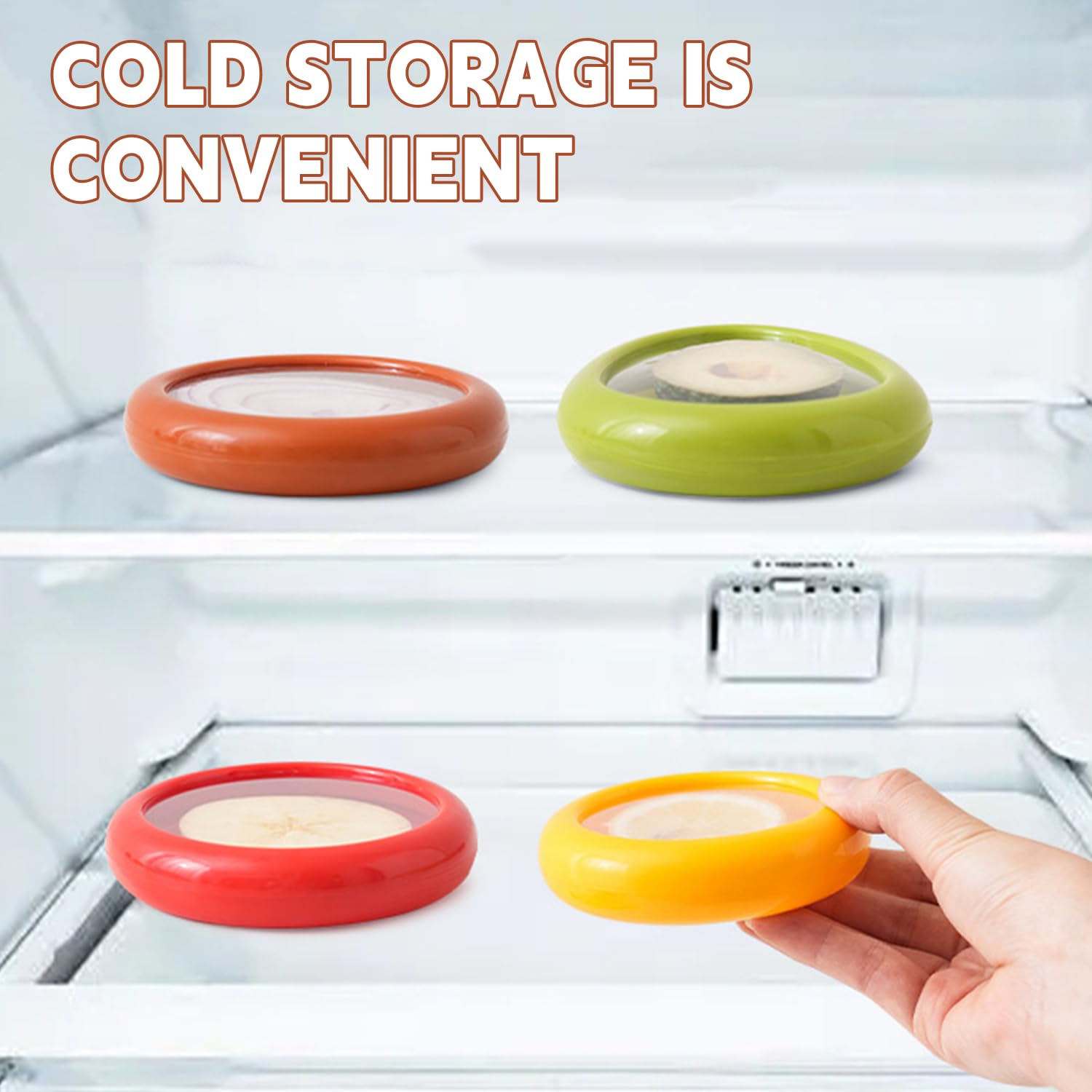 Silicone Fruit Storage Box - Set of 4 Reusable Storage Containers for Fridge - Ideal for Tomatoes, Avocados, Onions, Lemons, and Potatoes