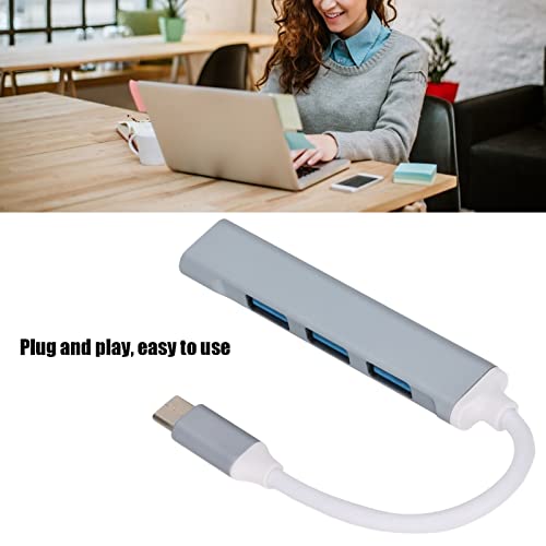USB Docking Station, USB Hub Light Weight USB C to USB Stable Data Transmission Speed Simple Operation High Speed for Printer for Keyboard for Tablet(Grey)