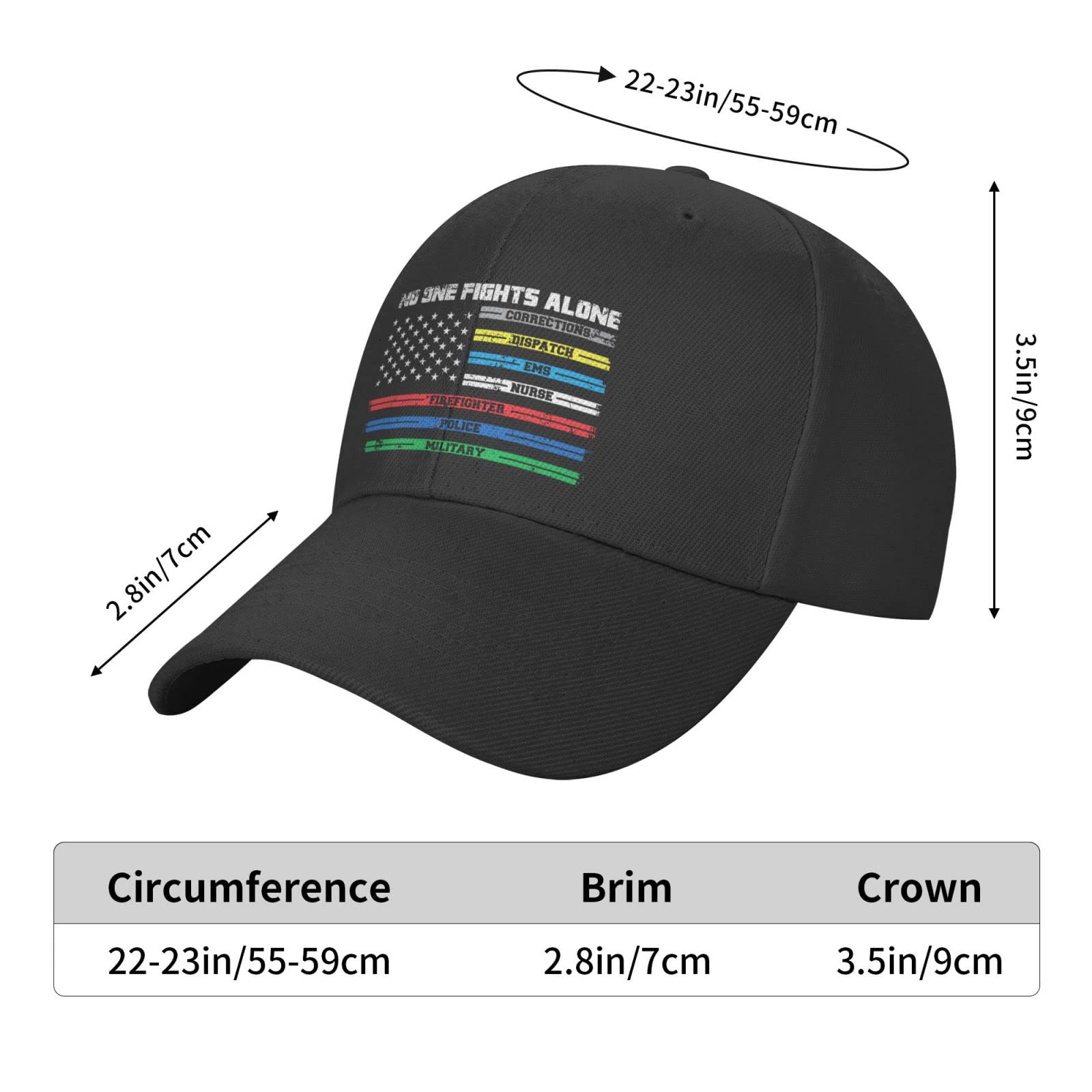 Gift for First Responders USA Flag Baseball Cap Adjustable Low Profile Golf Dad Hat for Men Women