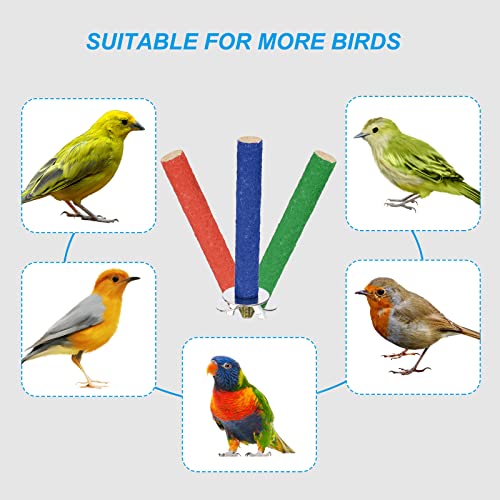 PATIKIL 0.8x13.8 Inch Bird Cage Perch, Parrot Stand Paw Grinding Stick Bird for Parakeet Cockatiel Cage Accessory, Green