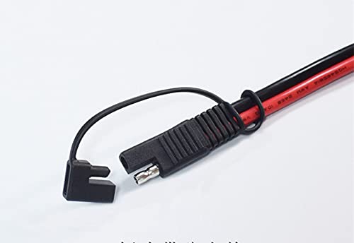Meiyangjx 60cm10 AWG SAE Connector, Solar Weatherproof SAE Socket Sidewall Port, SAE to SAE 2 Pin Quick Disconnect Panel Extension Cable (with SAE Plug)