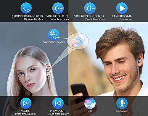 Volt Plus TECH Slim Travel Wireless V5.1 Earbuds Compatible with Your Asus TUF Gaming VG259Q Updated Micro Thin Case with Quad Mic 8D Bass IPX7 Waterproof/Sweatproof (White)