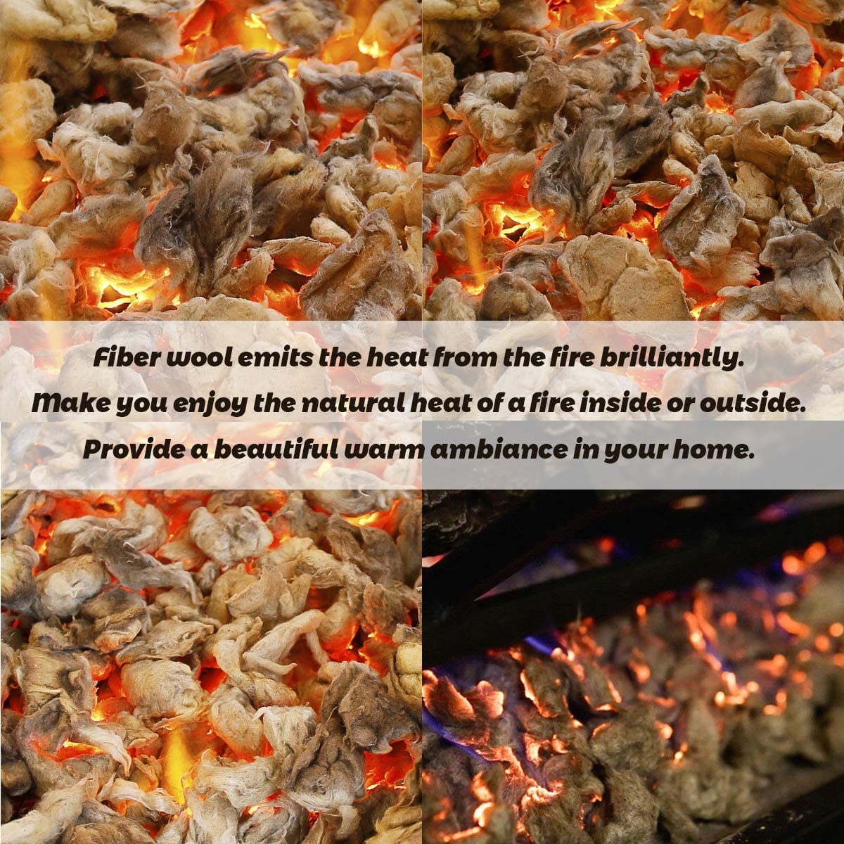 Utheer Glowing Embers for Gas Fireplace, 12 Oz Rock Wool Embers for Vent Free or Vented,Ventless Gas Log Sets, Inserts Indoor Gas Fireplaces