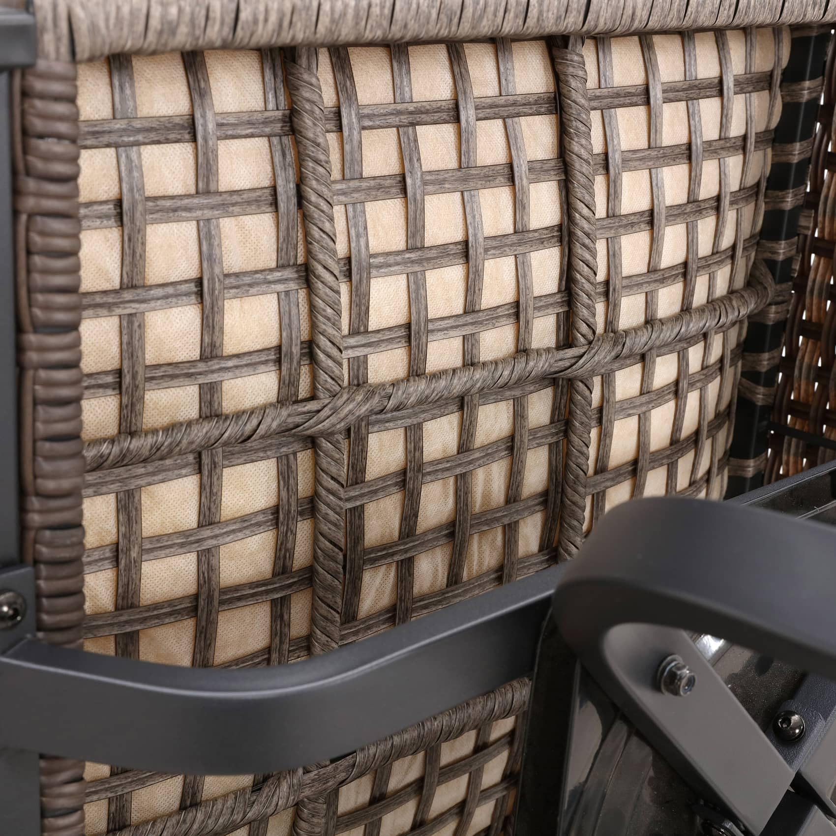 TOP HOME SPACE Patio Bar Stools High Back Outdoor Swivel Bar Height Stool Wicker Chairs Set of 2 with Built-in Cushion Metal Frame for Deck Porch Backyard