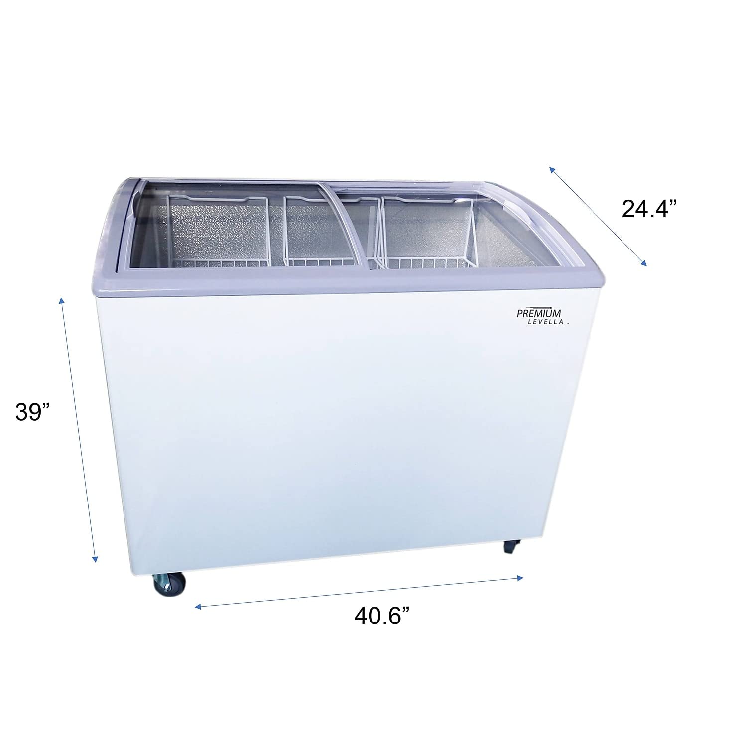 Premium Levella 5.9 cu ft Chest Freezer with Curved Glass Top in White