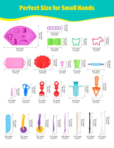 Play Dough Tools Set for Kids - 40PCS Playdough Toys Accessories with Shapes Cutters Extruder Kiddy Dough Tools Kit for Girls Boys