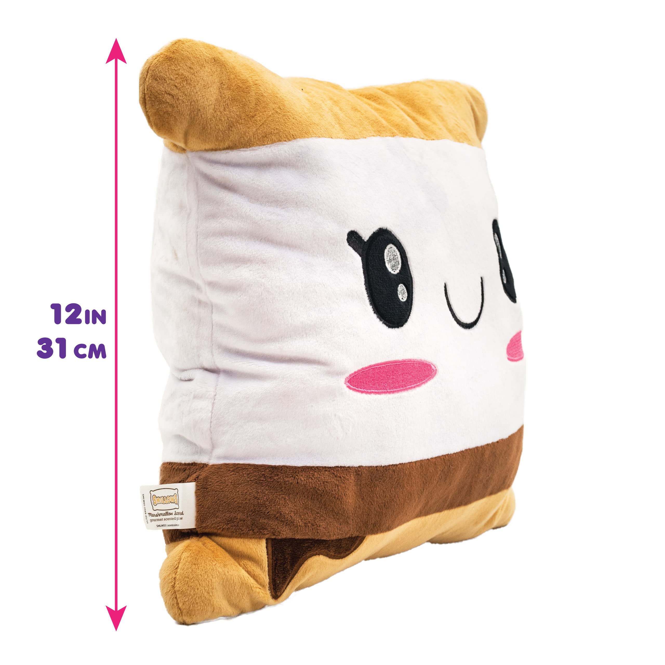 Scentco Smillows - Patented Gourmet Scented Stuffed Plush Pillows (S'Mores Marshmallow) - Accent, Throw, Decorative Pillows - Kids Room Decor, Gift for Kids