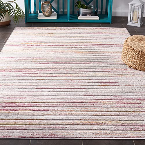 Safavieh Cabana Collection Area Rug - 5'3" x 7'6", Rust & Ivory, Non-Shedding & Easy Care, Indoor/Outdoor & Washable-Ideal for Patio, Backyard, Mudroom (CBN502P)