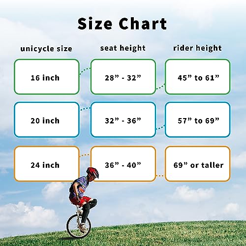 Fun 20 Inch Wheel Unicycle with Alloy Rim, Matte Black