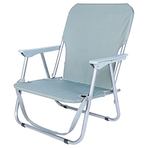 YSSOA Folding Beach Adults, Portable Heavy-Duty Chairs Made of High Strength 600D Oxford Fabric and Steel Frame for Outdoors, Camping, Picnic, BBQ, 1-Pack, Grey