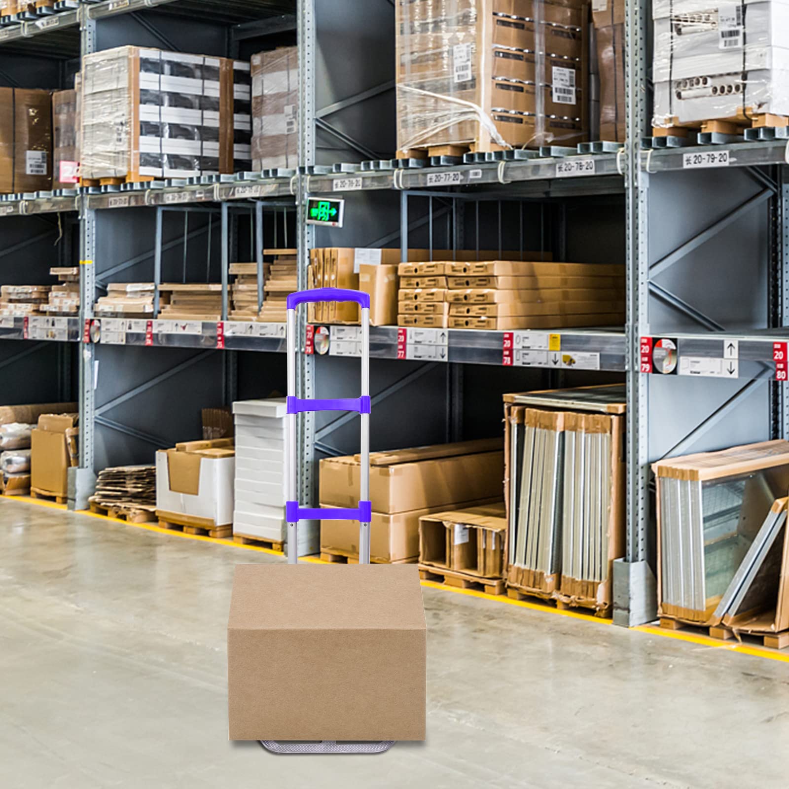 Portable Aluminium Cart Folding Dolly Push Truck Hand Collapsible Trolley Luggage Purple