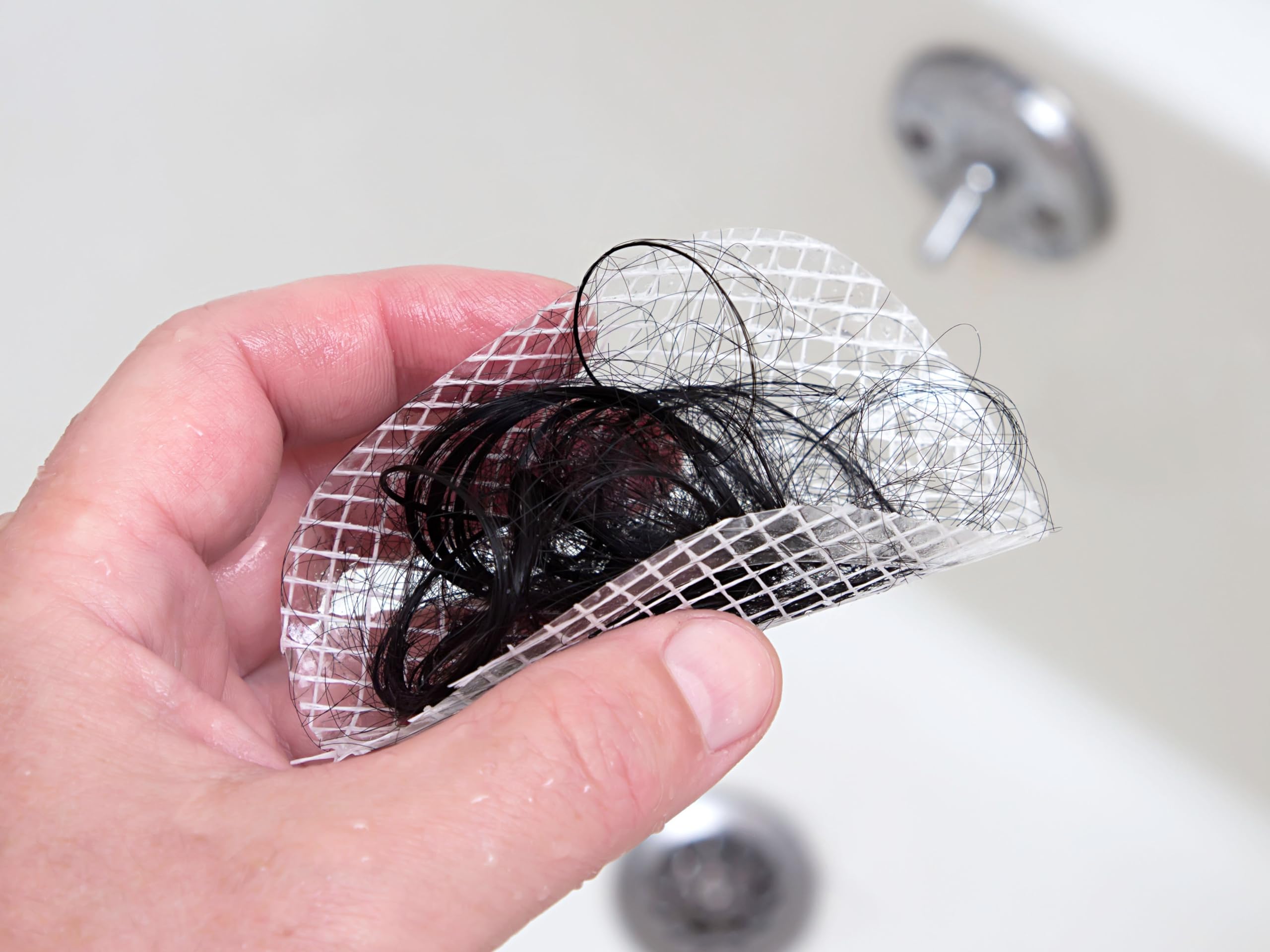 TubShroom Toss 26pk Disposable Drain Covers - Hair Catcher Mesh Sticker Strainers for Shower Bathtub and Bathroom Sink Drains to Prevent Clogged Drains, Half Year Supply