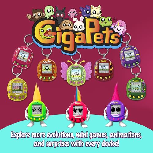 Giga Pet Virtual Pet for Kids Ages 5 and Up, 90s Throwback, 2-in-1 T-Rex Dinosaur | Upgraded Collector’s Edition | Kids Learn to Take Care of a Pet