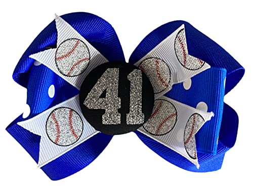 Soccer Bow with Glitter Initial or Number Button, Hot Pink Black and White, Baseball Softball Cheer and Volleyball Football