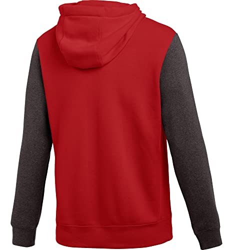 Nike Mens Pullover Fleece Hoodie (as1, alpha, s, regular, regular, University Red/Charcoal Heather/White)