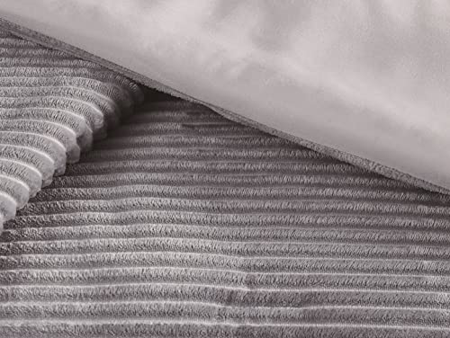Mossy Oak - Nativ Living Corduroy, Nature Inspired Corduroy Knit Throw Blanket - Charcoal Gray, 50 x 60