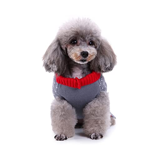 Ornaous Cute Dog Cat Ugly Christmas Sweater, Pet Xmas Elf Knitted Sweater Warm Clothes for Holiday (XXL Size)