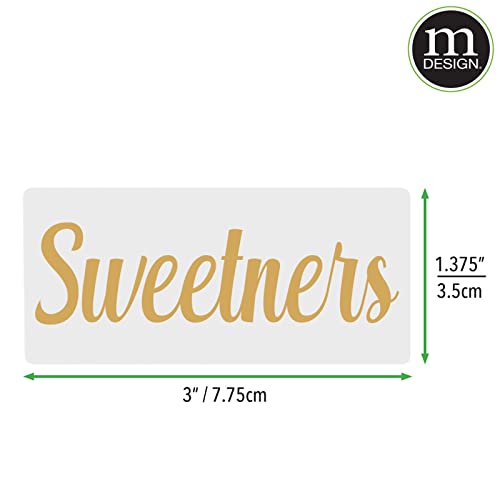 mDesign Home Organization Labels, Preprinted Label Stickers for Kitchen Pantry Storage and Cleaning, Household Organizing for Jars, Canisters, Containers, Boxes, or Bins, 32 Count, Clear/Metallic Gold