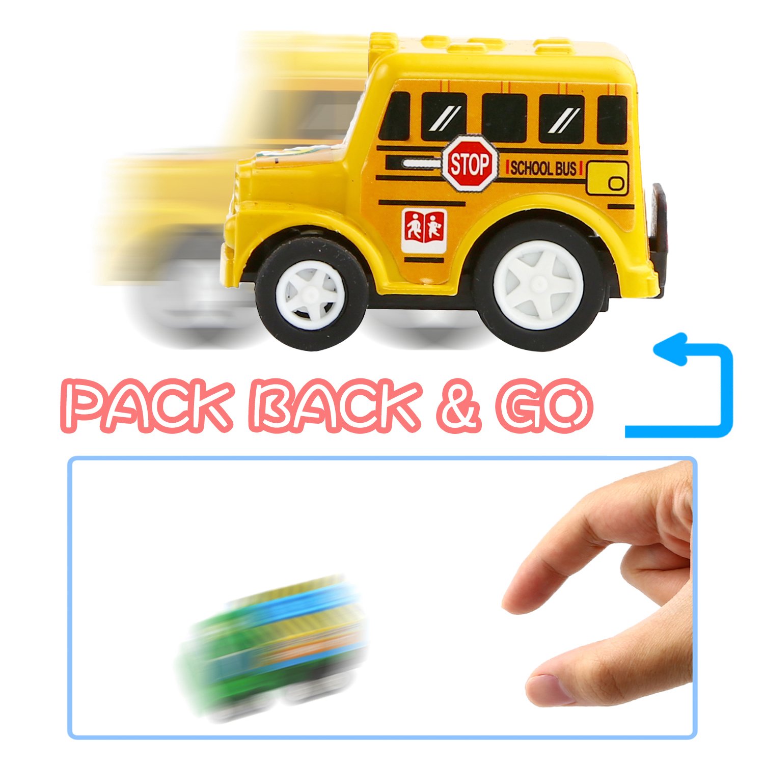 Funcorn Toys Pull Back Car, 12 Pack Assorted Mini Plastic Vehicle Set, Pull Back Truck and Car Toys for Boys Kids Toddler Party Favors,Die Cast Car Toy Play Set