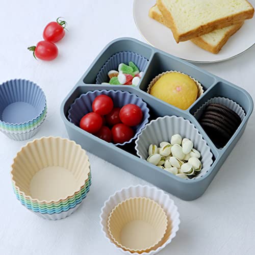 Large Silicone Cupcake Liners - Set of 12 Reusable Silicone Muffin Cups, No Stick Easy Clean Food-Grade Baking Cups