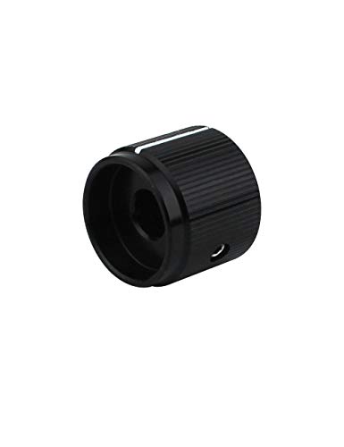 Guyker 3Pcs Guitar Aluminum Alloy Flat Top Control Knobs Dia. 6mm(0.24") Shaft Pots - Dome Tuning Potentiometer Knob Replacement Part for Electric Guitar or Precision Bass, black