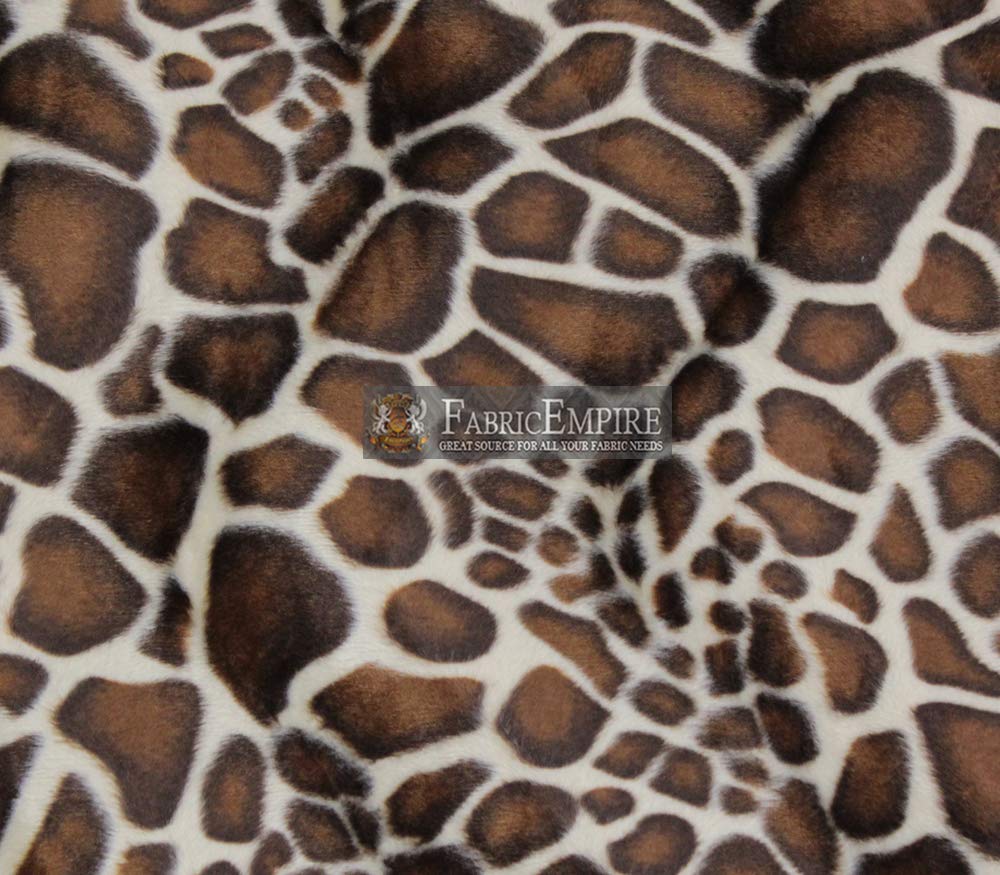 Velboa Faux Fur Fabric Giraffe Safari Brown / 60" Wide/Sold by The Yard
