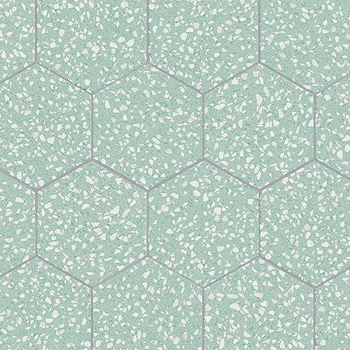SomerTile FCD10VCMT Venice Hex Mint 8-5/8" x 9-7/8" Porcelain Floor and Wall Tile, Green