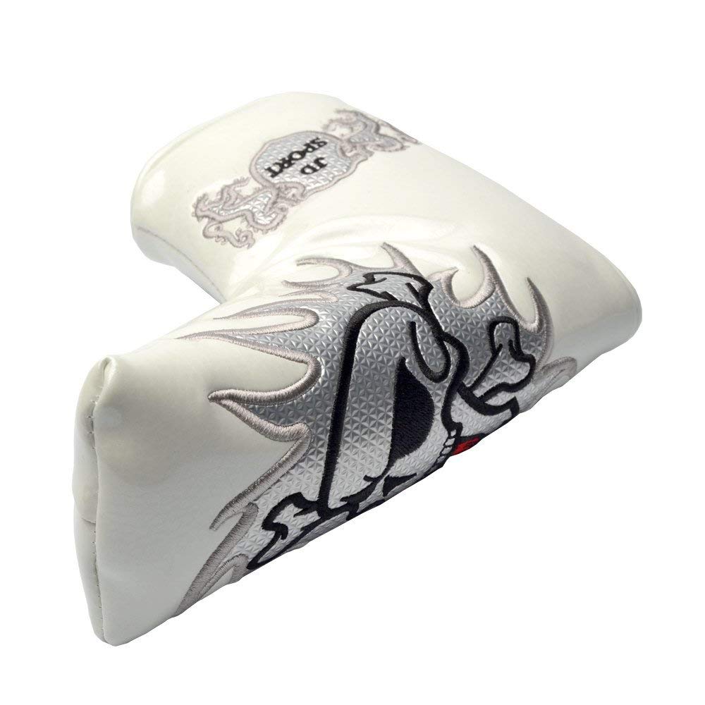 GOOACTION Skull Golf Club Blade Putter Head Cover Magnetic Closure Synthetic Mirror Leather Water-Proof Protector Putters Headcover