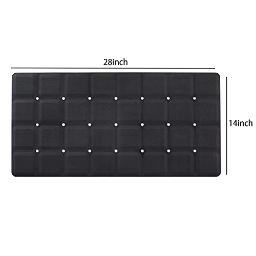 Webos Foldable Non Slip Silicon Bath Mat Bathtub mat Shower mats no Suction Cups for Textured Tub and Reglazed Tub(Foldable - Black, 28-inch x 14-inch)