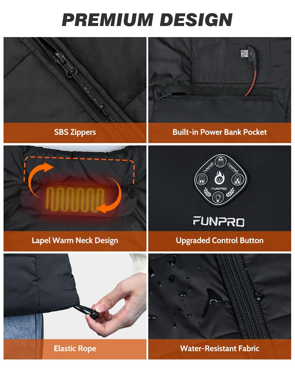 FUNPRO Women's Lightweight Heated Vest Electric Heating Vest Lights-out Design, Washable Heated Jackets, Battery Not Included