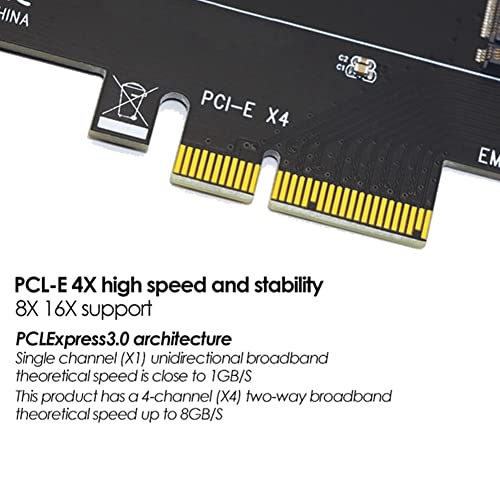 PCI-E 3.0 X4 to NVMe M.2 NGFF M Key SSD Riser Expansion Card for 2230/2242/2260/2280 M.2 SSD EM2-5003